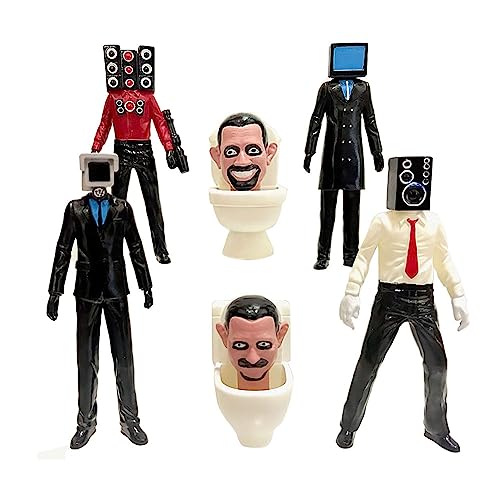 DEXSHUN Speakerman Figure Model - 6~9 Pcs Titan Speakerman TV Man Figures Spoofing Set Toy Decoration, Collection PVC Action Figures Party Decoration, 7-10CM