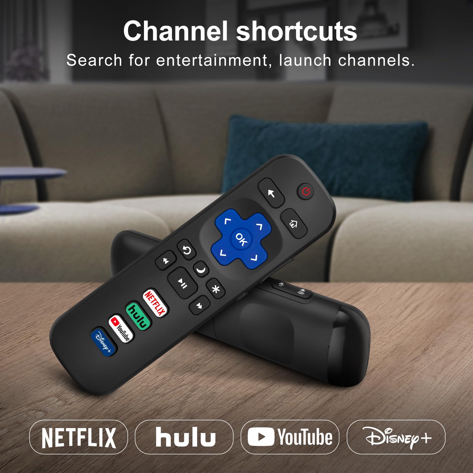 Pack of 4 Replaced Remote Controls for Roku TV With 2 Remote Covers