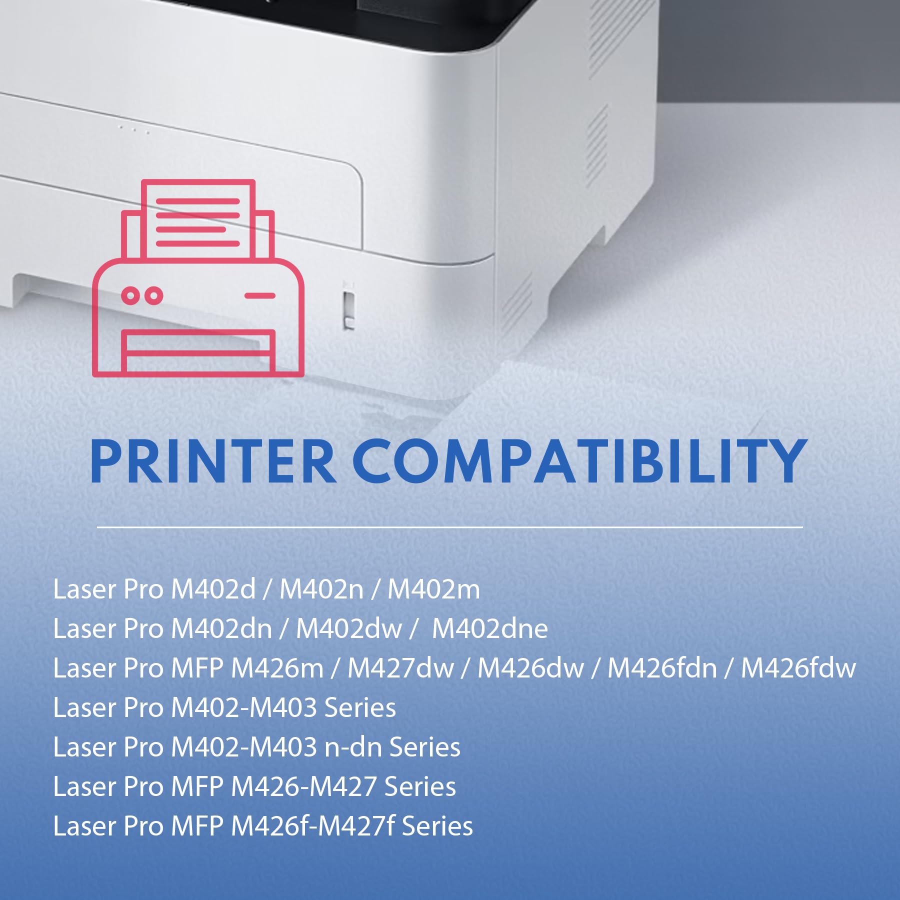 26A Black Toner Cartridge with Chip (1-Pack) | 26A Toner Cartridge Replacement for HP26A Toner 26X CF226X Compatible with Laser Pro M402-M403; MFP M426-M427, MFP M426f-M427f Series | 26A CF226A