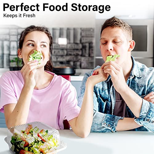 MT Products Cake Slice Container 5" x 5" x 2.75" - Square Plastic Containers To Go - Pack of 40 Clear Hinged Containers - Medium Deep Individual Cake Slice Containers - Made in the USA