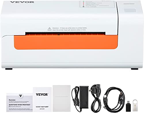 VEVOR Thermal Label Printer, Shipping Label Printer for 4"x6" Labels, USB Connection & Auto Label Recognition, Support Windows/MacOS/Linux/Chromebook, Compatible w/Amazon, Ebay, Etsy, UPS,etc