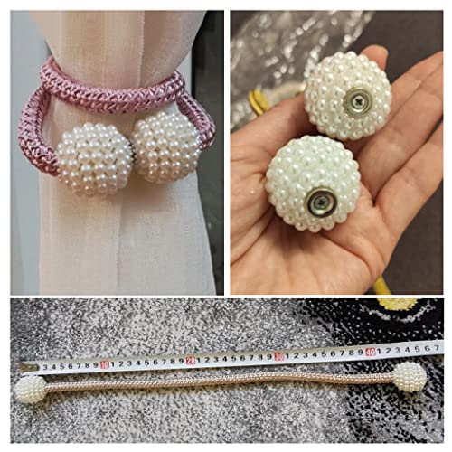 BZLSFHZ 4Pcs Pearl Magnetic Curtain Clip Curtains Holder Tieback Buckle Hanging Ball Buckle Tie Back Curtain Accessories