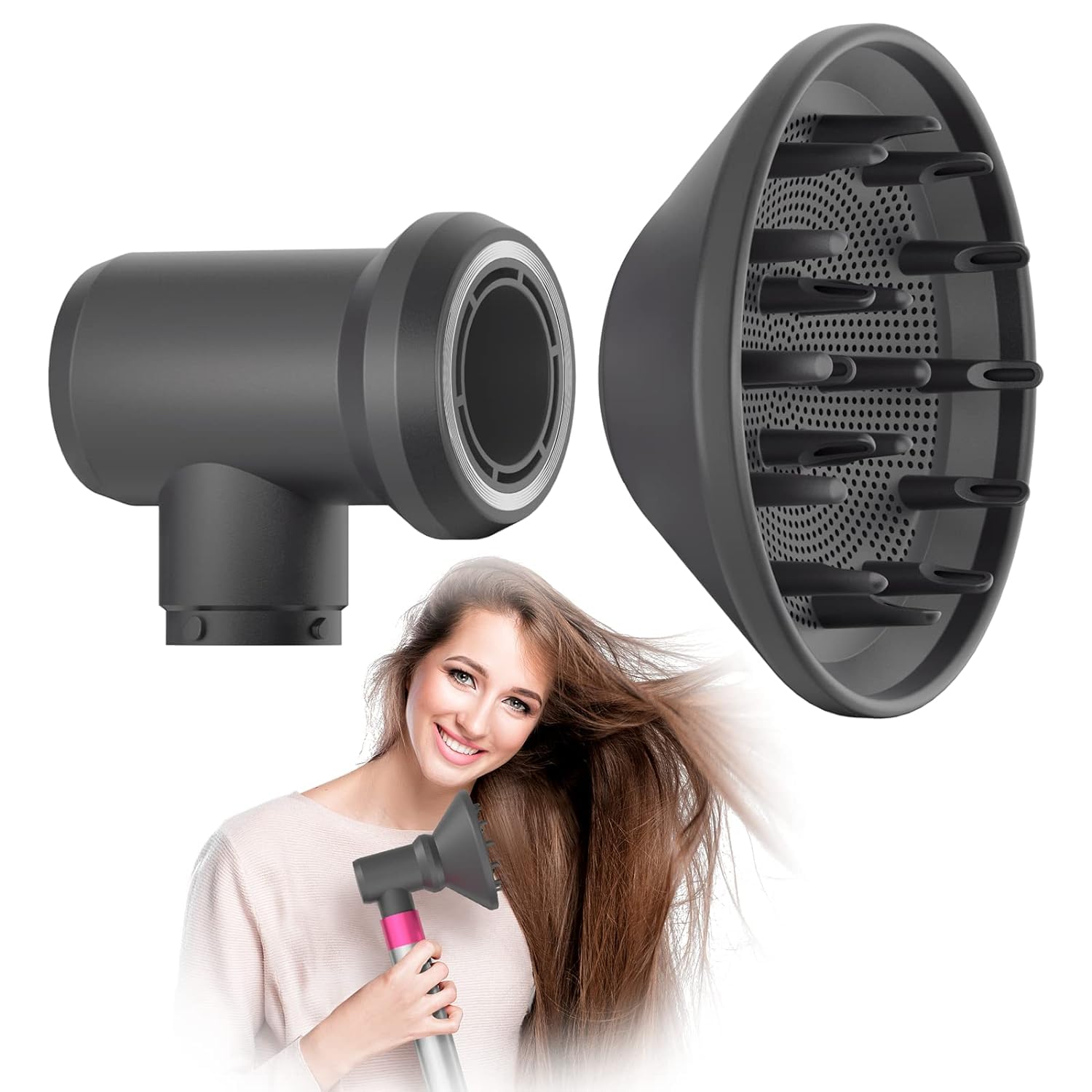 ENERIDEA Diffuser and Adaptor Compatible with Dyson Airwrap,Attachments for Airwrap Styler Converting Blow Dryer Combination,Gifts for Women