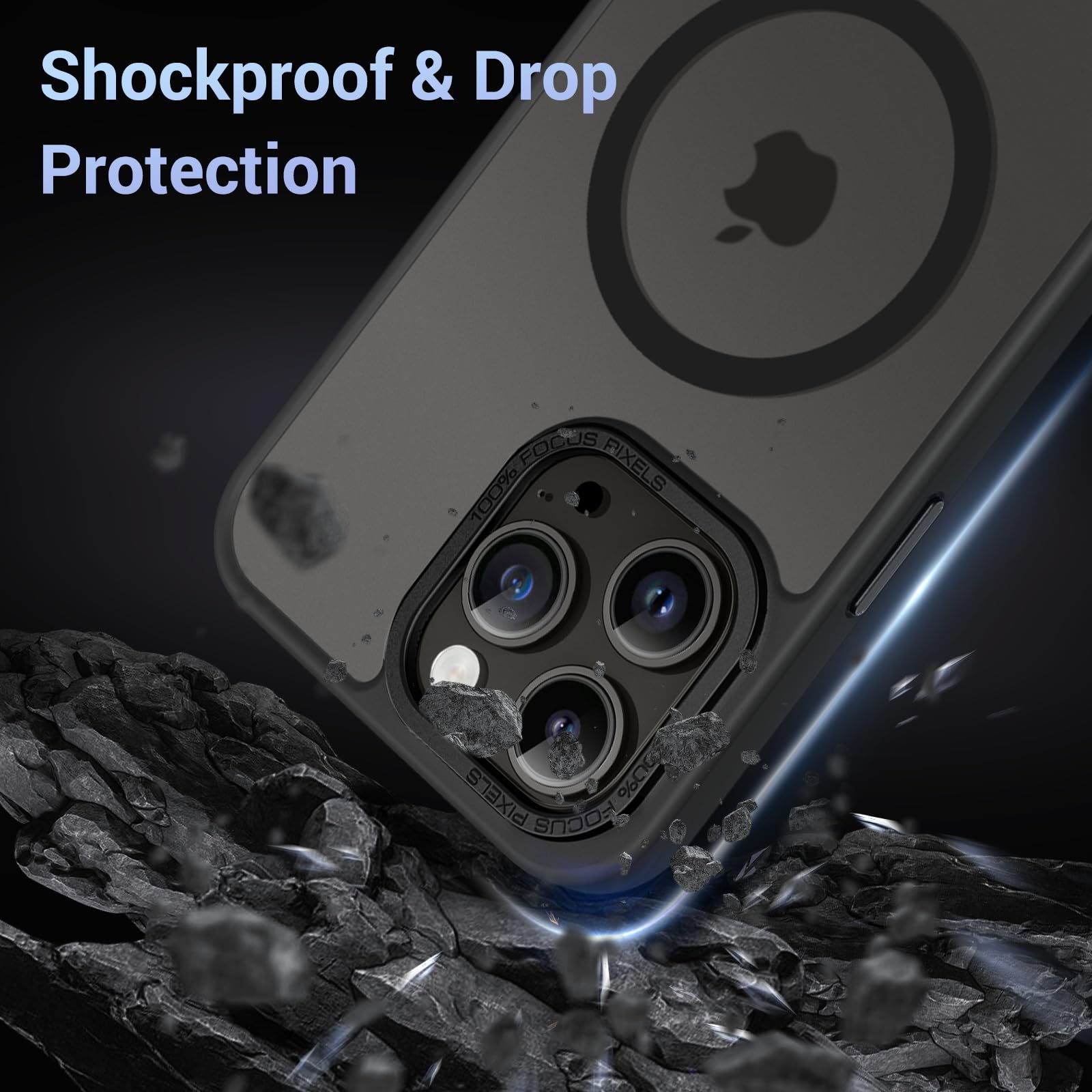 GaoBao Magnetic for iPhone 13 Pro Max Case, iPhone 13 Pro Max Phone Case, [Compatible with Magsafe] Slim Fit Shockproof Translucent Women Men Girls Boys Protective Case for iPhone 13 Pro Max, Black