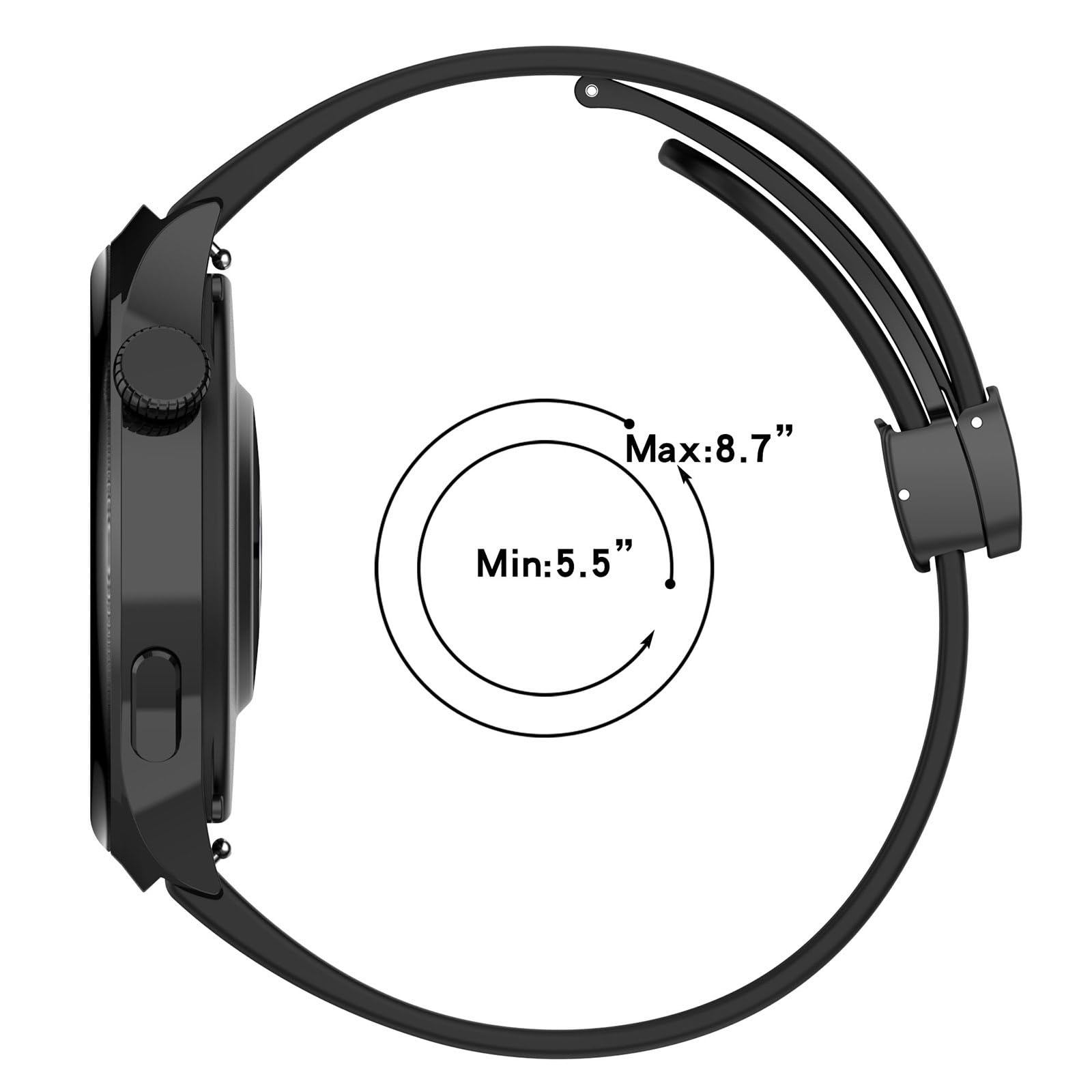 MOTONG Compatible with Huawei Watch 4 Replacement Band 22mm Replacement Wrist Watch Strap Band Compatible with Huawei Watch 4/4 Pro/Watch Ultimate(Silicone Black)
