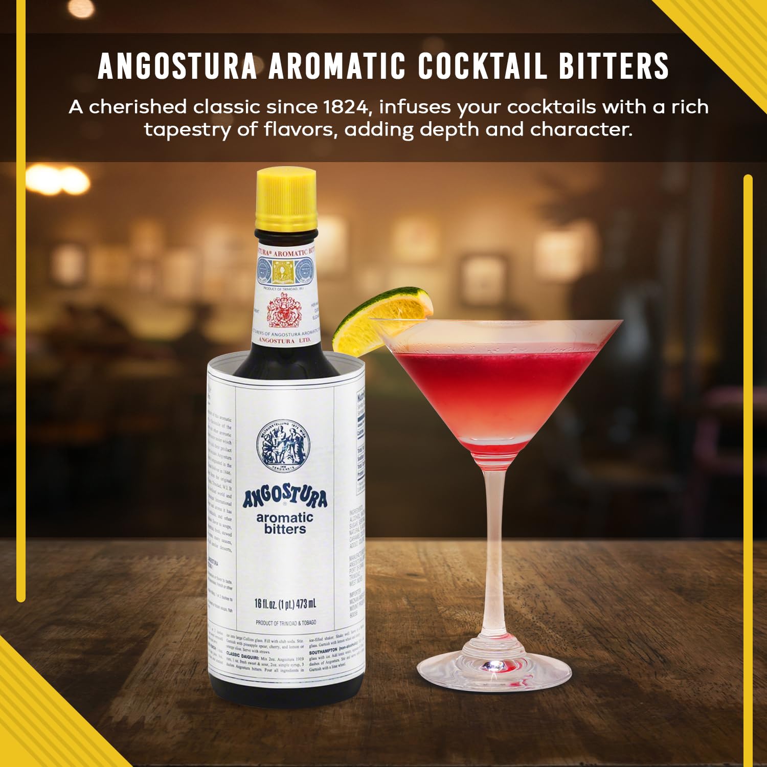 Angostura Bitters 16 oz - Angostura Bitters for Cocktails โ Old Fashioned Cocktail Bitters Bar Essential for Drinks and Culinary Recipes with Parkway Distributors Ship Safe Bag