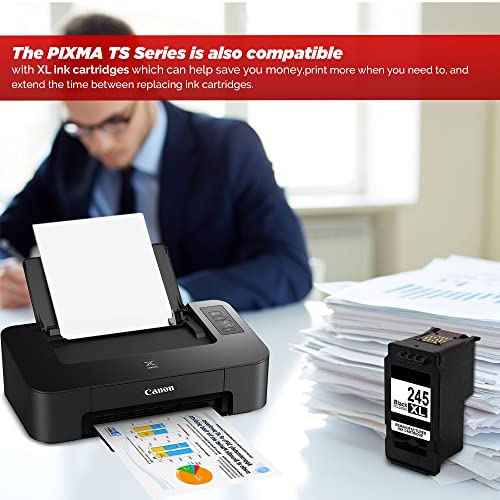 Canon PIXMA TS Inkjet Photo Printer, High Resolution Images, Fast Print Speeds, Home and Office, with Canon Ink and Microtella USB Printer Cable Bundle – Black