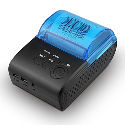 Yoidesu Mini Receipt Printer,58mm Portable Bluetooth Mobile Thermal Printer Compatible with Android Windows Vista Linux,Bluetooth 4.0 Label Printer Wireless (US Plug)
