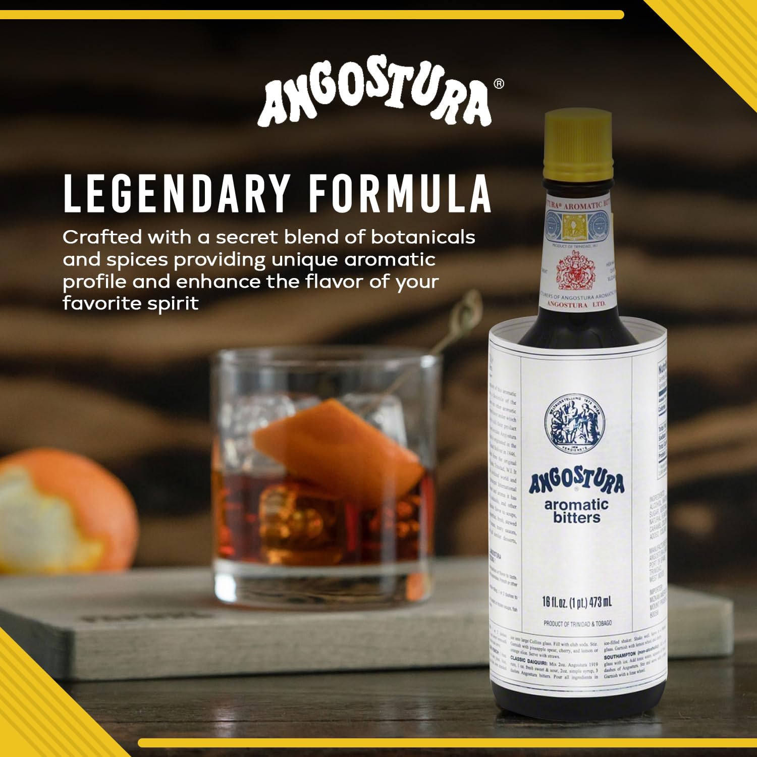 Angostura Bitters 16 oz - Angostura Bitters for Cocktails โ Old Fashioned Cocktail Bitters Bar Essential for Drinks and Culinary Recipes with Parkway Distributors Ship Safe Bag
