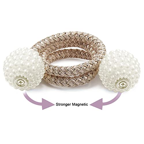 BZLSFHZ 4Pcs Pearl Magnetic Curtain Clip Curtains Holder Tieback Buckle Hanging Ball Buckle Tie Back Curtain Accessories