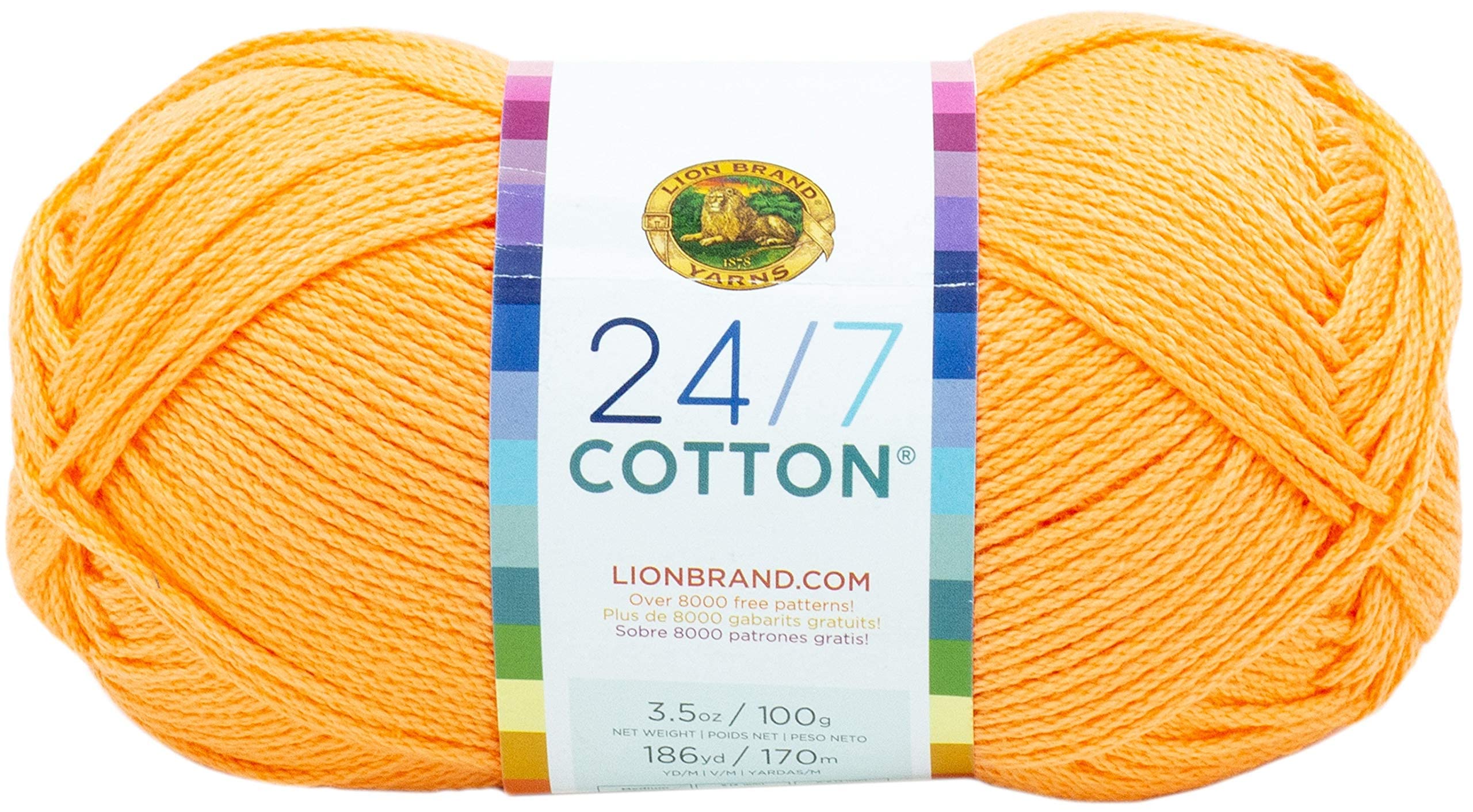 Lion Brand 24/7 Cotton Yarn Bundle - Creamsicle and White