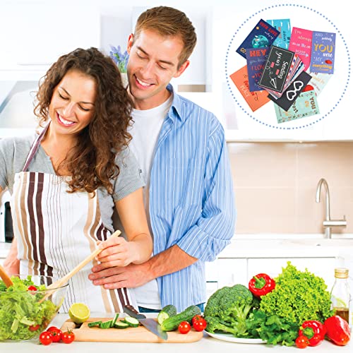 120 Pieces Romantic Lunch Box Notes Love Notes for Him Her Mini Valentines Day Cards for Husband Wife 2 x 3.5 Inch Inspirational Design Lunchbox Notes for Adults Beloved Ones, 30 Styles