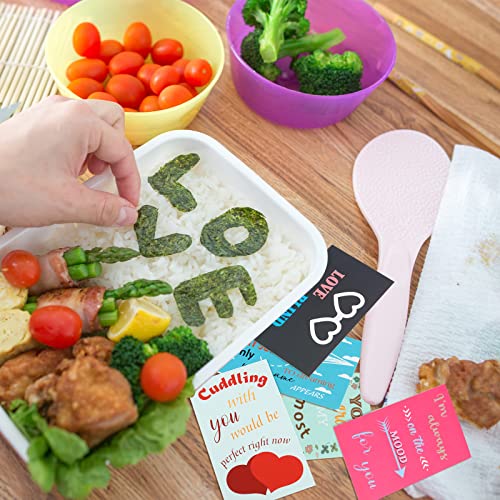 120 Pieces Romantic Lunch Box Notes Love Notes for Him Her Mini Valentines Day Cards for Husband Wife 2 x 3.5 Inch Inspirational Design Lunchbox Notes for Adults Beloved Ones, 30 Styles