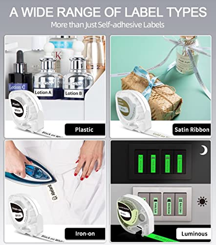 Bluetooth Label Maker, P12 Label Printer Compatible with iOS, Android, Easy-to-Use App, Great for School Home Office Organization Outdoor Use, Includes 1 Label Tapes