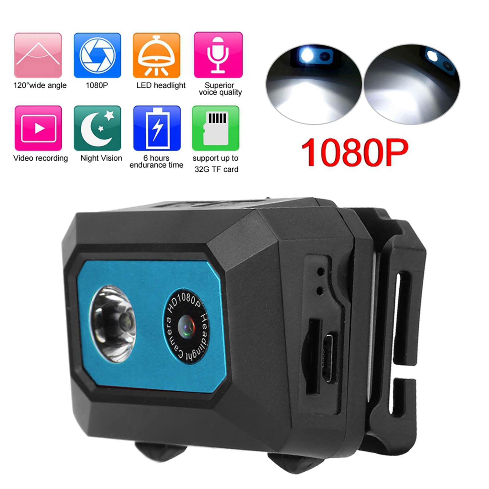 LIANGLIDE Sports Camera Action Camera,Super HD 1080P DV Sports Camera Head Mounted Action Video Camcorder DVR Recorder (Black Blue)