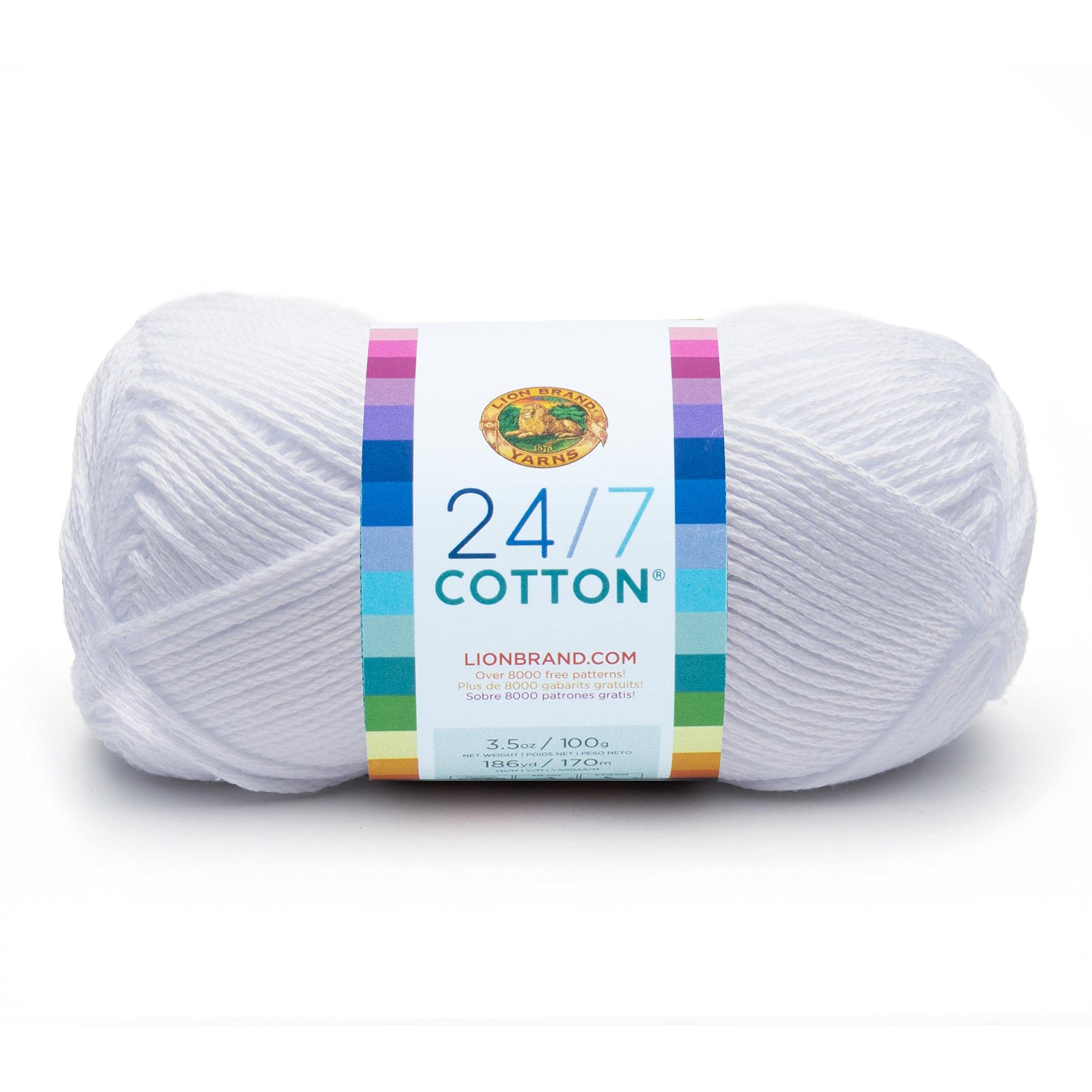 Lion Brand 24/7 Cotton Yarn Bundle - Creamsicle and White