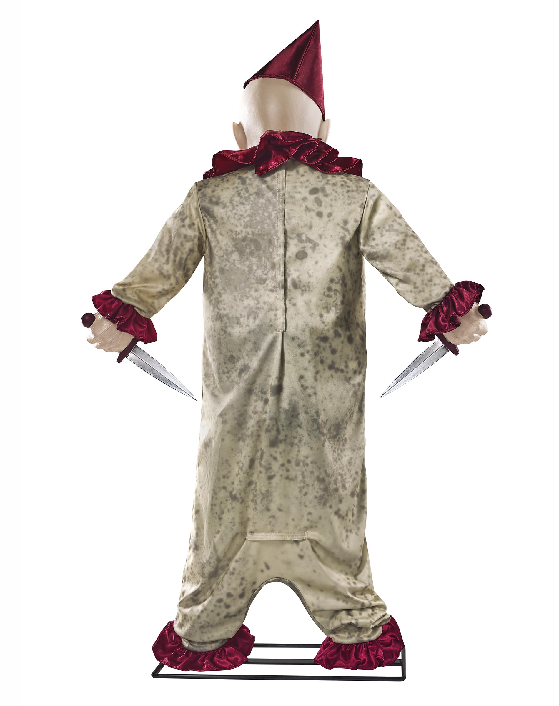 Spirit Halloween 4.9 Ft Dagger Mike Animatronic | Decorations | Animated | Pop-Up Motion | Plays Sounds | Clown Animatronic