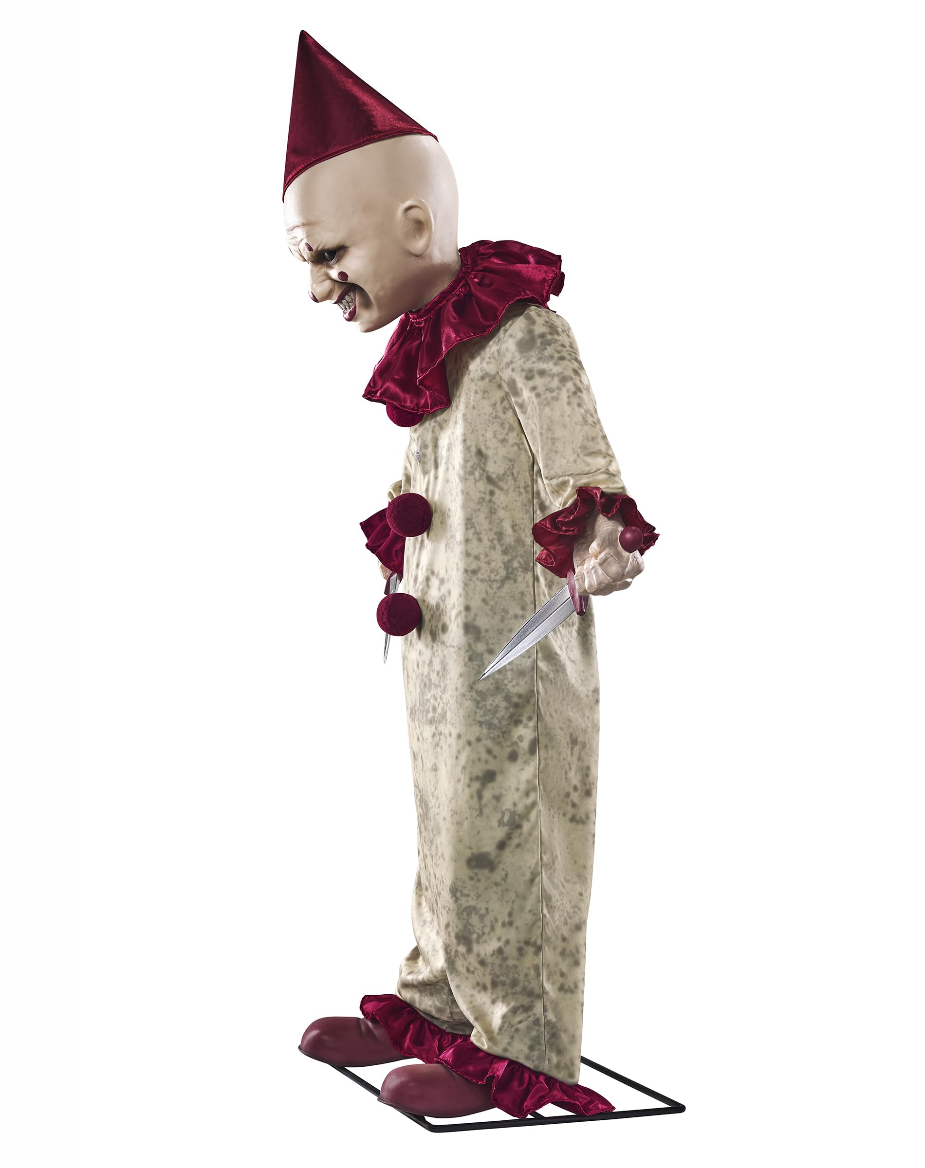Spirit Halloween 4.9 Ft Dagger Mike Animatronic | Decorations | Animated | Pop-Up Motion | Plays Sounds | Clown Animatronic