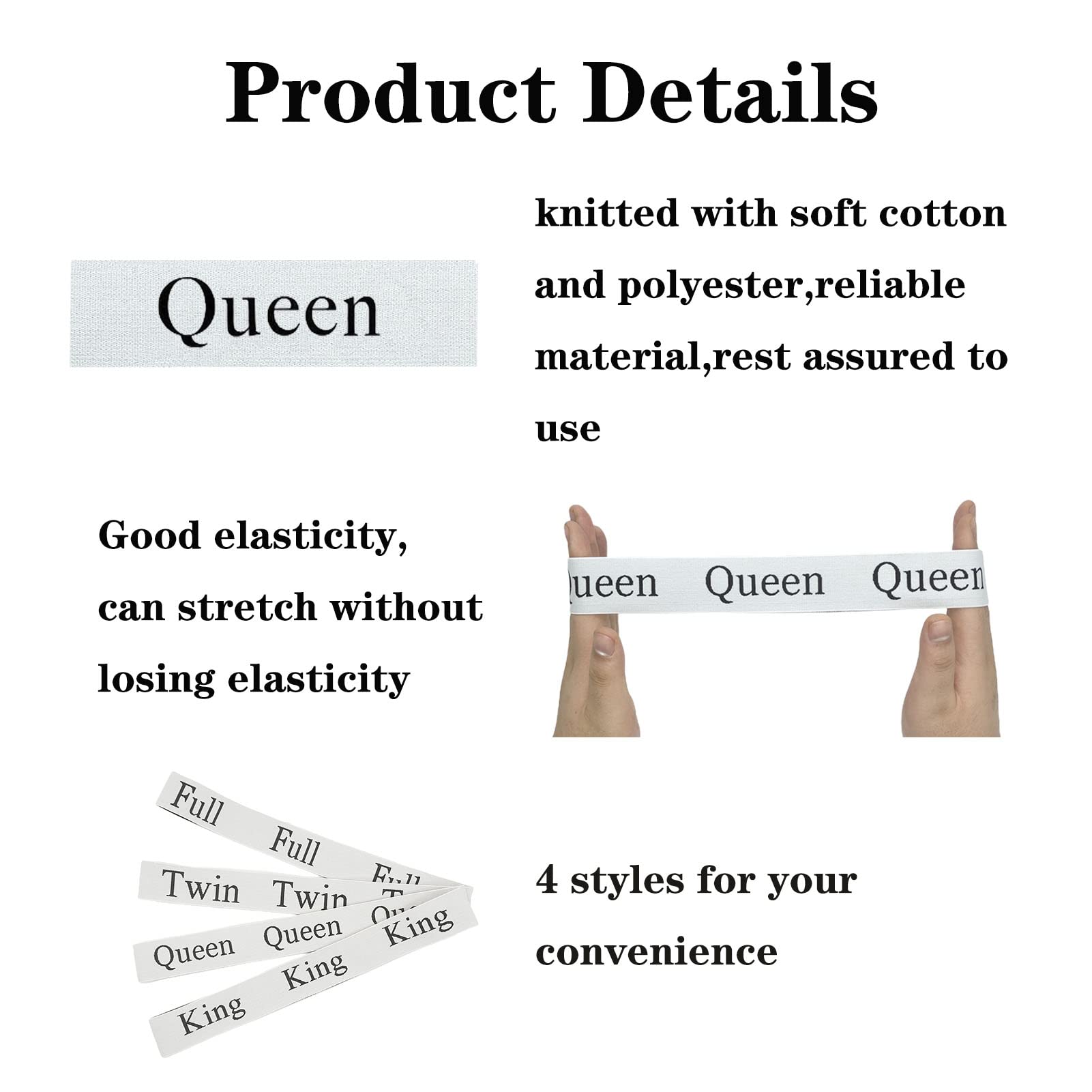 Yermivie 6 Pieces Bed Sheet Organizer Bands, Sheet Organizers and Storage Label Bands, Sheet Label for Bedding, Sheets Organizer for Closet,Sheet Keepers Linen Labels Bedding Bands (Queen)