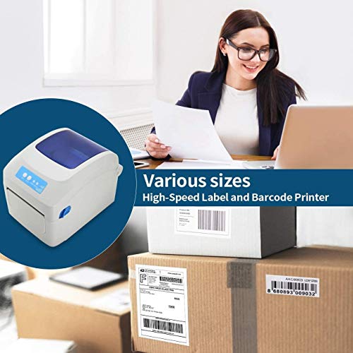 Shipping Label Printer, Barcode Thermal Direct Printer for Amazon Ebay PayPal Etsy Shopify Shipstation Stamps.com Ups USPS FedEx DHL, 4x6 inch with 350 Labels Not for Mac