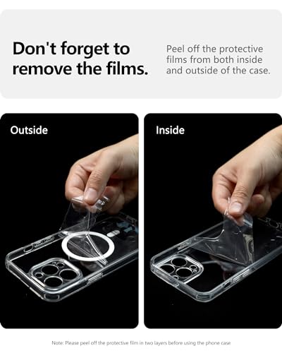Dssairo Magnetic for iPhone 13 Pro Max Case，with 2 Screen Protector，Full Camera Protection [Compatible with MagSafe] Shockproof Phone Bumper Cover，Anti-Scratch Clear Back (Clear)………