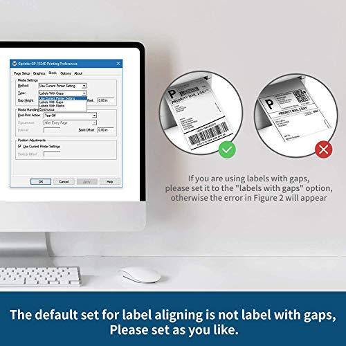 Shipping Label Printer, Barcode Thermal Direct Printer for Amazon Ebay PayPal Etsy Shopify Shipstation Stamps.com Ups USPS FedEx DHL, 4x6 inch with 350 Labels Not for Mac