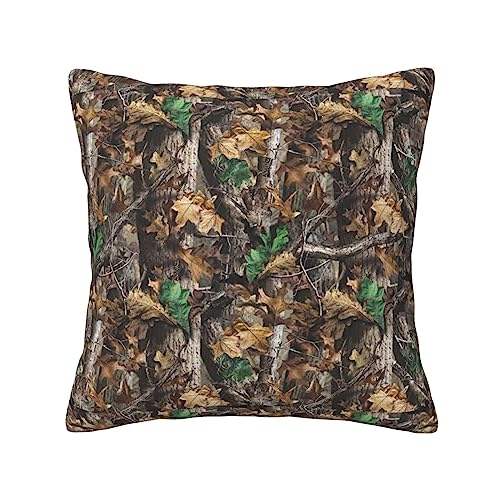 WURTON Cold Tree Camouflage Print Throw Pillow Covers, Soft Square Cushion Case,for Sofa, Couch,Bed Chair-18 X 18 Inch