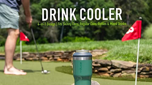 REDUCE 14 oz. Vacuum Insulated Stainless Steel Drink Cooler, 4 Pack Built-in Bottle Opener whit Non-Slip Base 4-in-1 Versatility Colors: Aqua-Red-Orange-Blue (ART1614168)