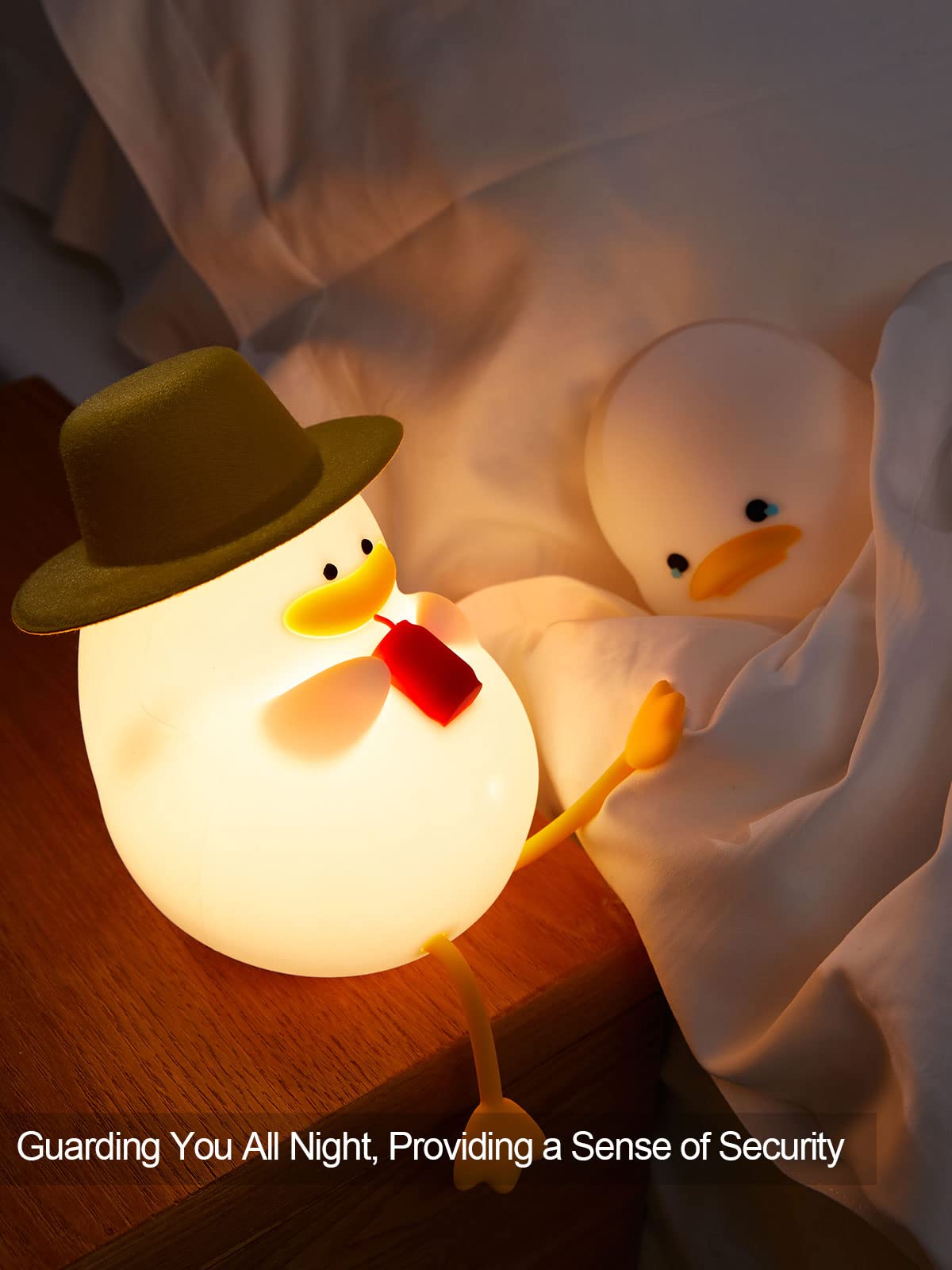 anmones Night Light for Kids - Happy Duck Premium Silicone Lamp, Cute and Dimmable Nightlight for Soothing Bedtime Ambience, 𝑴𝒖𝒍𝒕𝒊𝒑𝒍𝒆 𝑵𝒊𝒈𝒉𝒕𝒍𝒊𝒈𝒉𝒕𝒔 White XR-MM-L22067