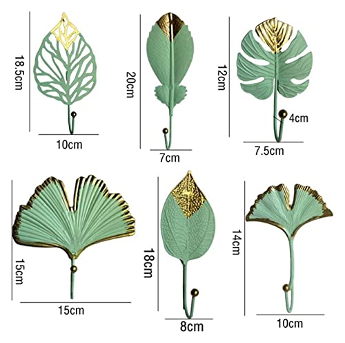Coat Hook Wall-Mounted Coat Rack Creative Leaf Shape Mini Hook Green Gold Punch-Free Coat Hook Pendant Non-Hole Wall Hanging Decoration Tool Key Holder Wall Hook Coat Hooks Coat Hanger ( Color : D )