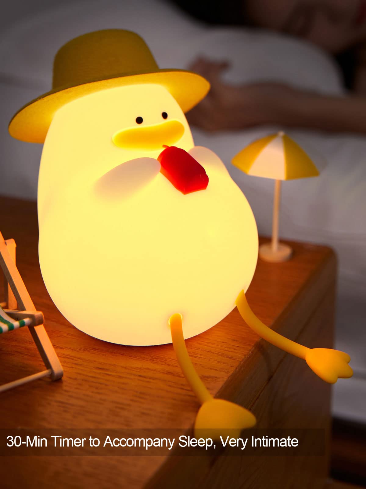 anmones Night Light for Kids - Happy Duck Premium Silicone Lamp, Cute and Dimmable Nightlight for Soothing Bedtime Ambience, 𝑴𝒖𝒍𝒕𝒊𝒑𝒍𝒆 𝑵𝒊𝒈𝒉𝒕𝒍𝒊𝒈𝒉𝒕𝒔 White XR-MM-L22067