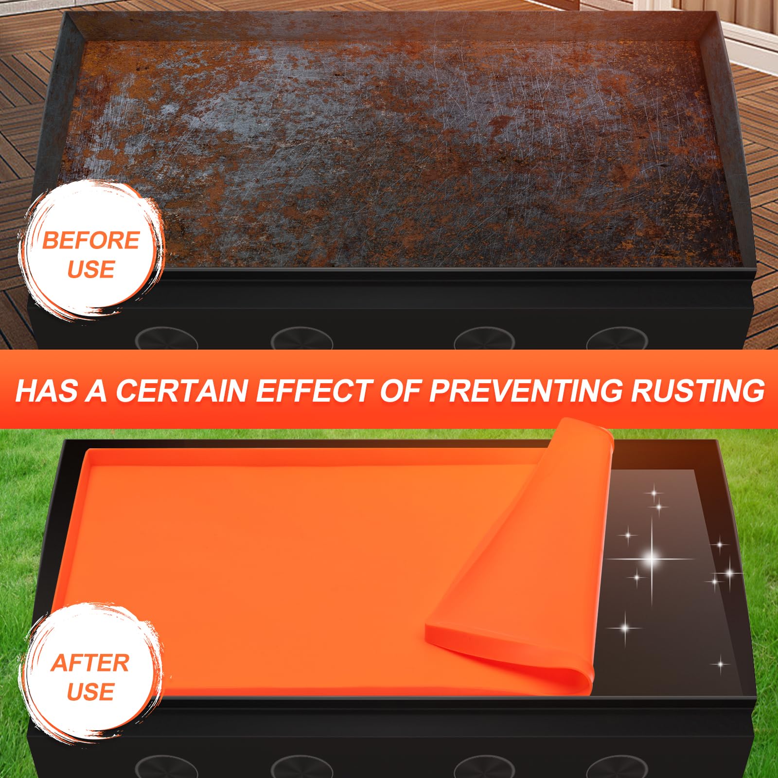 Silicone Griddle Mat for Blackstone 36 Inch Griddle, Heavy Duty Silicone Protective Mat Cover Thicker Griddle Mats Protect Your Griddle from Dirt & Rust
