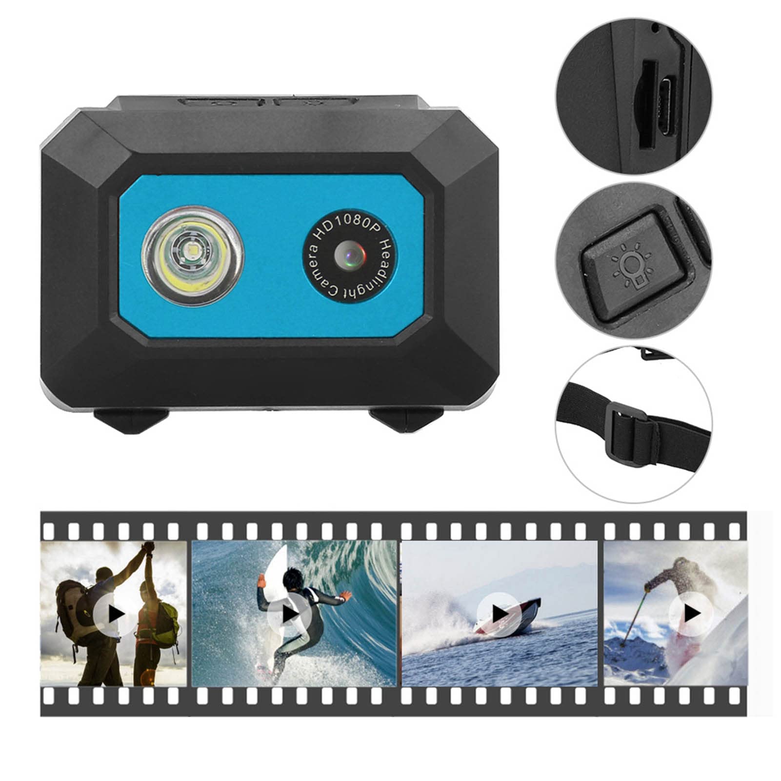 LIANGLIDE Sports Camera Action Camera,Super HD 1080P DV Sports Camera Head Mounted Action Video Camcorder DVR Recorder (Black Blue)
