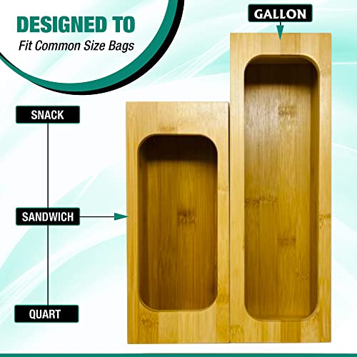 PandPal Food Storage Bag Holder, Compatible with Ziploc, Ziplock, Up & Up, Hefty, Glad, Kroger, Great Value & More, Food Bag Organizer Compatible with Gallon, Quart, Sandwich, Snack Bag Sizes, (2 Boxes)