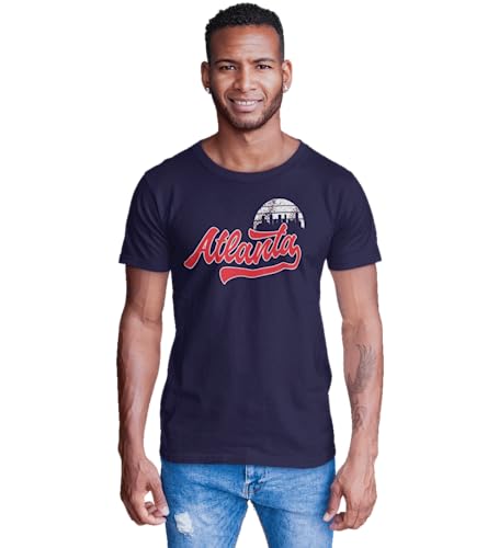 BROOKLYN VERTICAL Mens Baseball Sports Fan Short Sleeve T-Shirt with Chest Print| New York, Atlanta, St. Louis, Los Angeles (as1, Alpha, xx_l, Regular, Regular, Atlanta)