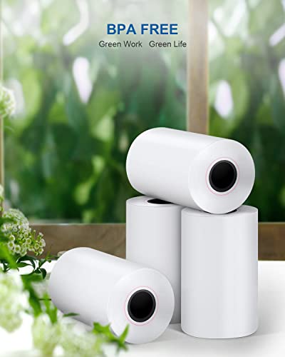 POLONO Receipt Printer, 3 1/8"" 80mm PL330 Thermal Receipt Printer, 300mm/s POS Receipt Printer, 2 1/4"" x 50' Thermal Paper, Receipt Paper Suitable for Many Credit Card Terminals, BPA Free, 50 Rolls