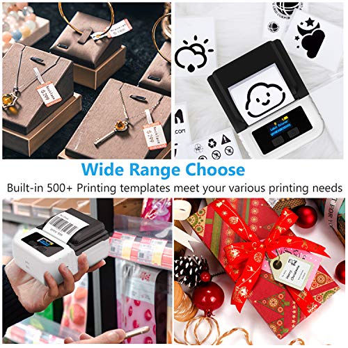 Label Printer Bluetooth Portable Thermal Label Maker with USB Rechargeable,Bluetooth Wireless Sticker Printer Maker,Apply to Labeling,QR Code,Bar Code, Compatible with Android, iOS