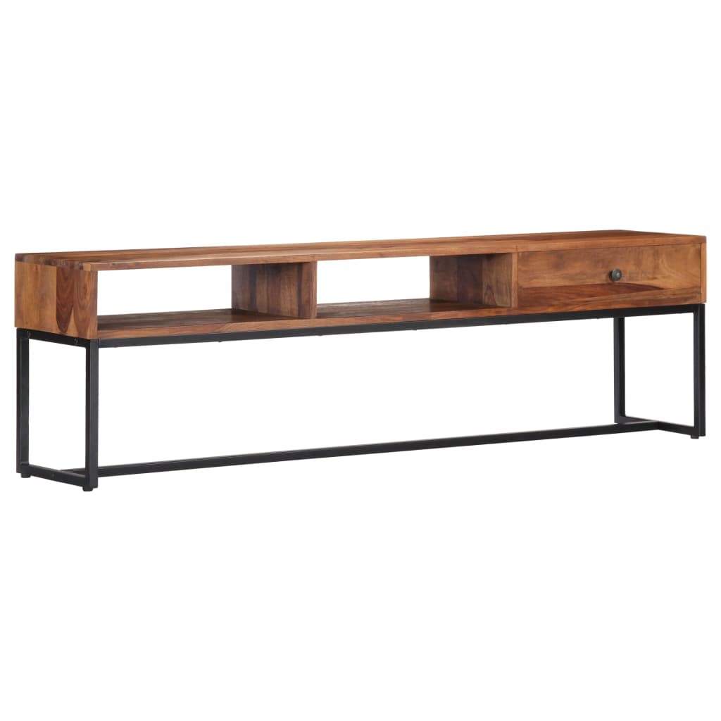 SLGSDMJ Entertainment Center Stand Unit, Country Farmhouse Entertainment Center, Wood TV Cabinet, Media Console Table, TV Cabinet 63"x11.8"x17.7" Solid Wood Sheesham Wood