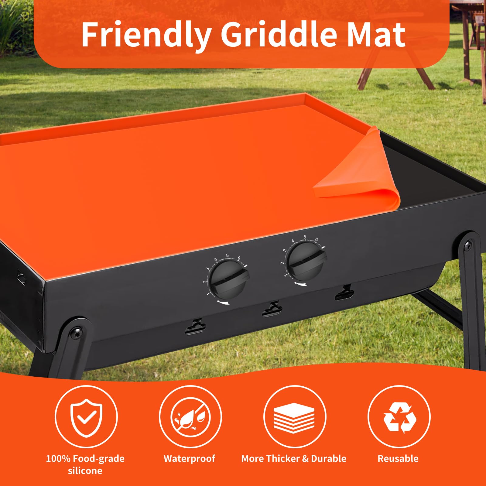 Cook Time Silicone Blackstone Griddle Mat, 28/inch Heavy Duty Food Grade Buddy Protective Cover Mats for Griddle, Accessories, Protect Your from Dirt & Rust