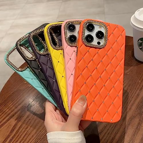 Changjia for iPhone 13 Pro Max Glitter Bling Case for Women, Cute Bling Rhinestones Diamond Sparkle Shiny Soft TPU Silicone Shockproof Slim Girls Protective Case for iPhone 13 Pro Max 6.7Inch (Orange)