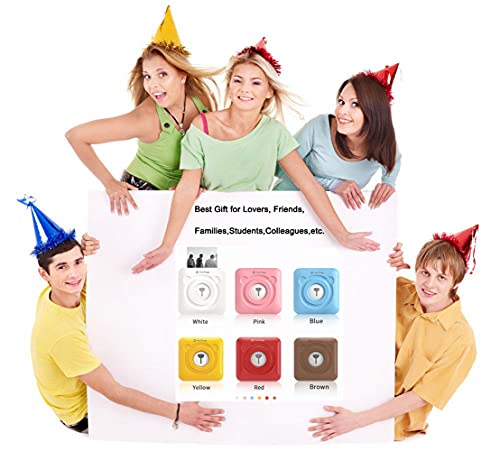 Mini Thermal Photo Printer, Wireless Picture Label Memo Receipt Paper Printer with Bluetooth 203DPI, Suitable for Android iOS Window (Red)