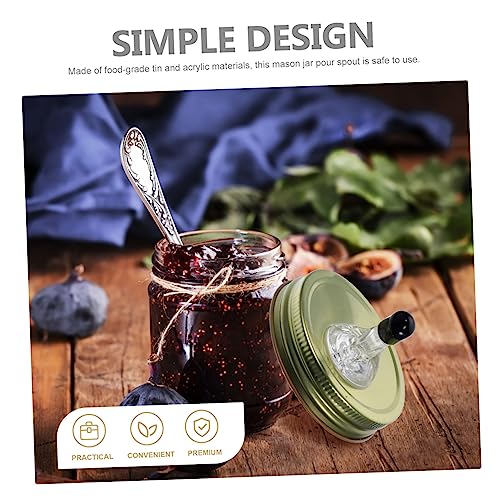 JOINPAYA 2 Set Acrylic shaker pour spout covers drinks spout cover boxed Mouth cover dispenser pouring spout oil tank can wine pourer mason jar liquid nozzle Spout beverages
