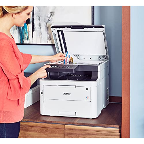 Brother MFC-L3750CDWA All-in-One Digital Wireless Color Laser Printer for Home Office, White - Print Copy Scan Fax - 24 ppm, 600 x 2400 dpi, Auto 2-Sided Printing, 50-Sheet ADF - Printer Cable