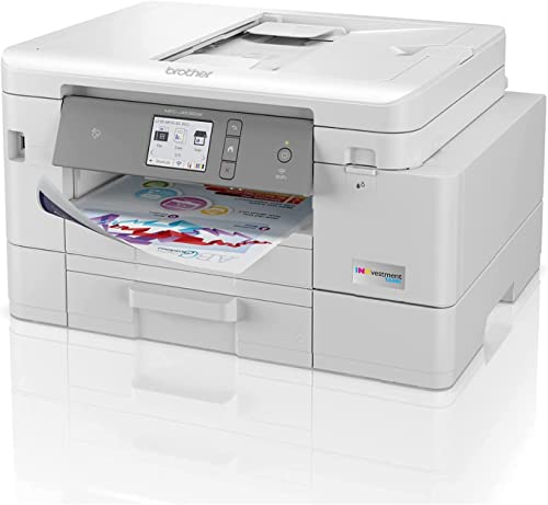 Brother MFC-J4535DW INKvestment Tank All-in-One Color Inkjet Printer with NFC, Auto 2-Sided Printing, Print Scan Copy Fax, Built-in wireless, 4800 x 1200 dpi, White - Bundle with Cefesfy Printer Cable