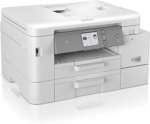 Brother MFC-J4535DW INKvestment Tank All-in-One Color Inkjet Printer with NFC, Auto 2-Sided Printing, Print Scan Copy Fax, Built-in wireless, 4800 x 1200 dpi, White - Bundle with Cefesfy Printer Cable