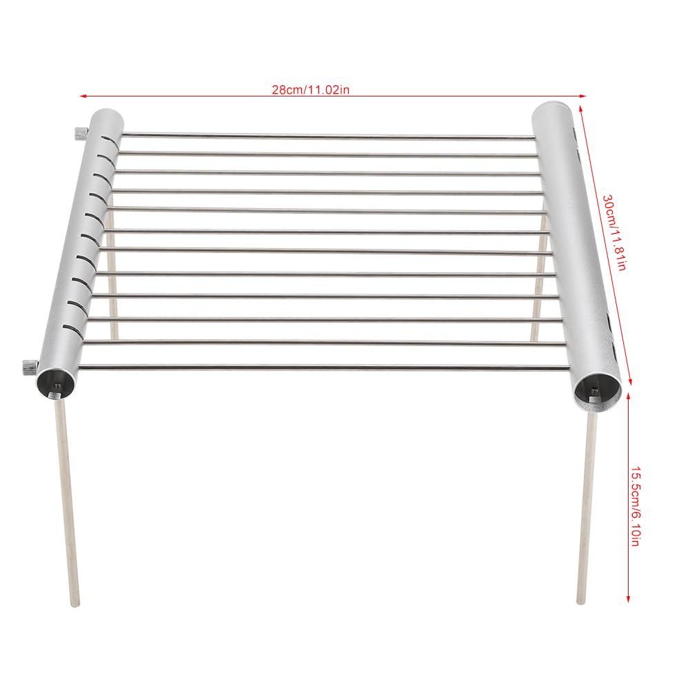 TOPINCN Folding Campfire Grill Grate, Portable Compact Camping Grill Stainless Steel Folding BBQ Tube Outdoor Backpackers for Picnic Garden Cooking 30.7x27.5x21.2cm