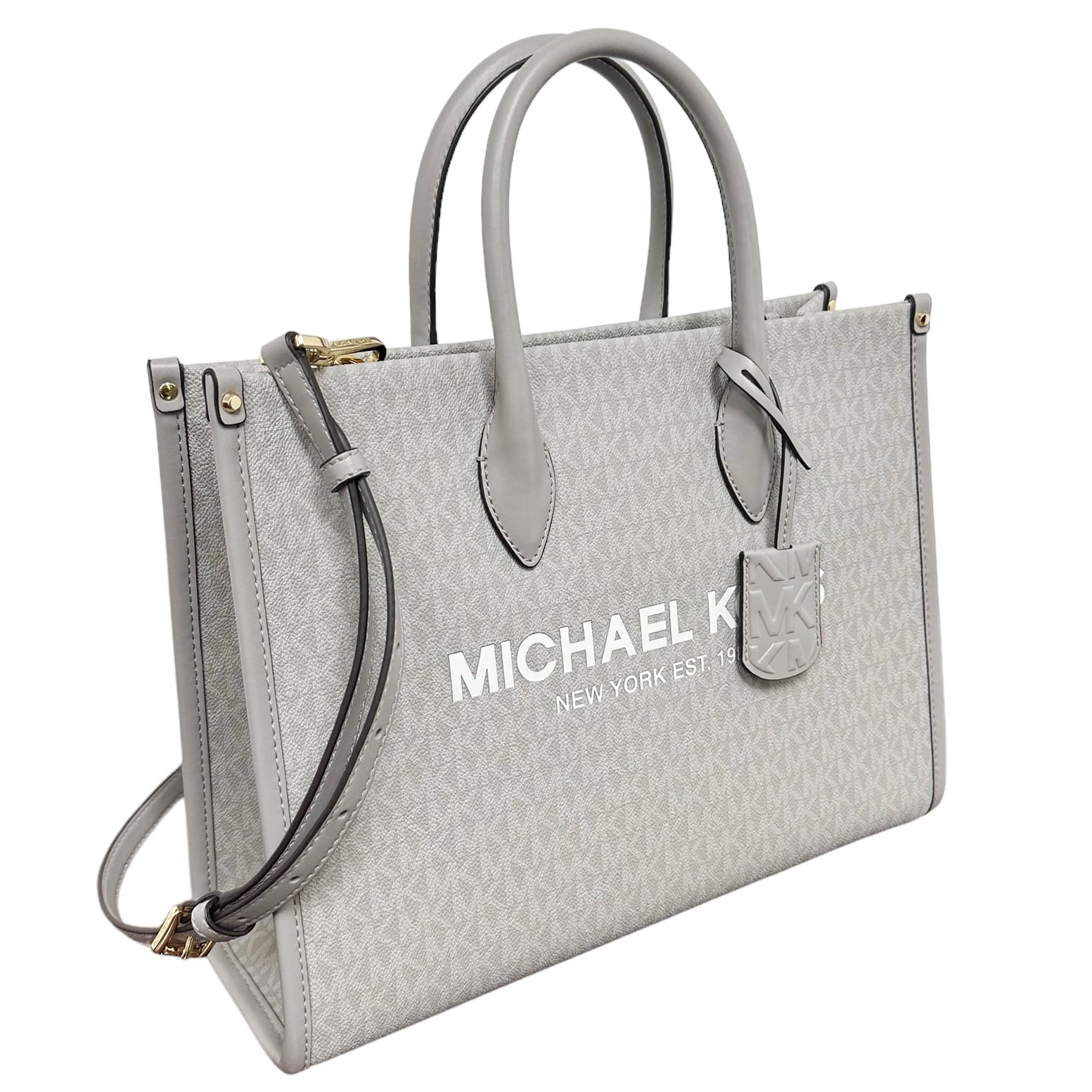 Michael Kors Mirella Medium Tote Bag (Pearl Grey Multi)