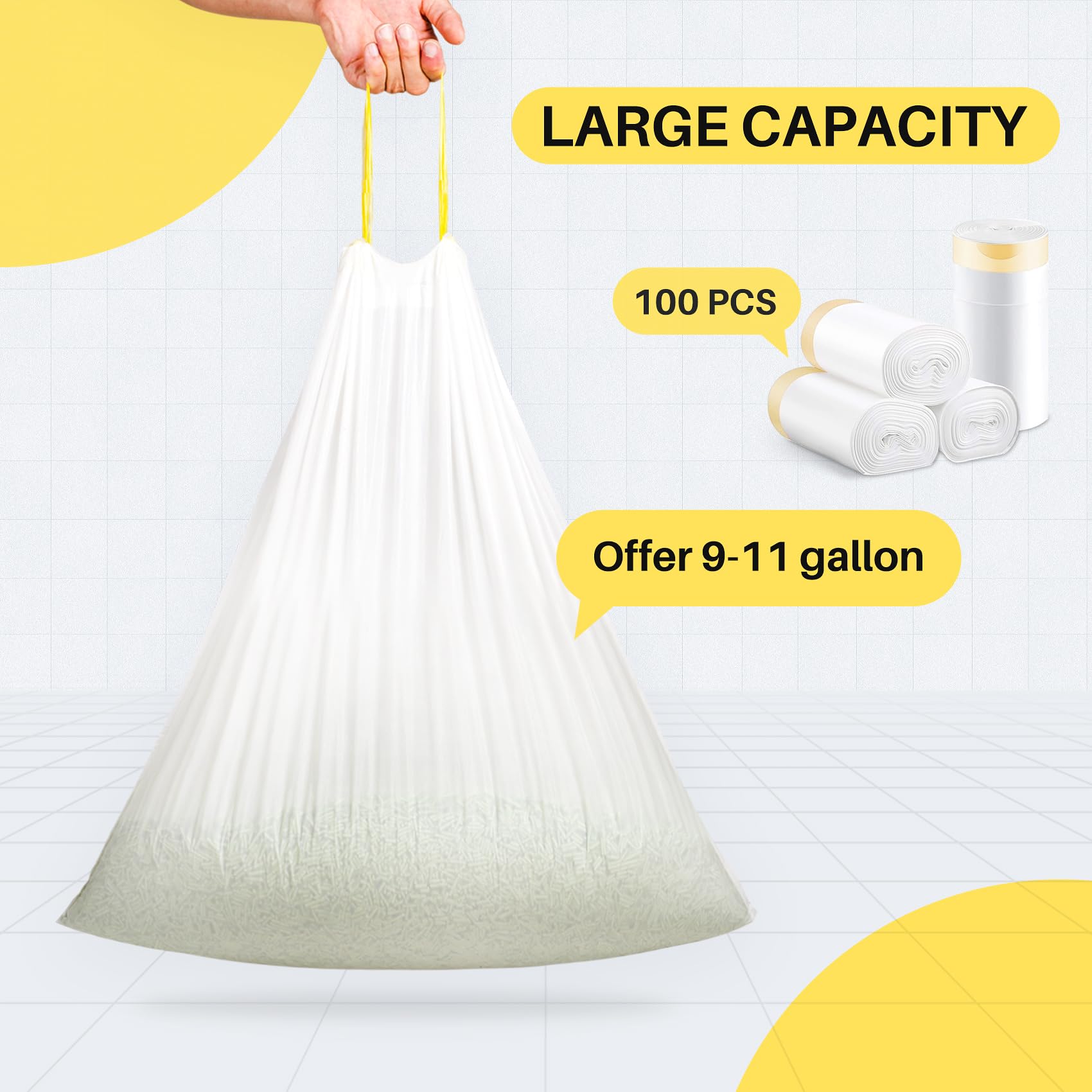 Miracolo Cat Litter Box Liner, Extra Durable Jumbo Drawstring Kitty Litter Bags Compatible with Litter Robot 3/4, Automatic Pull Waste Drawer Cat Litter Liners 100 Count - 29.13" x 23.62"