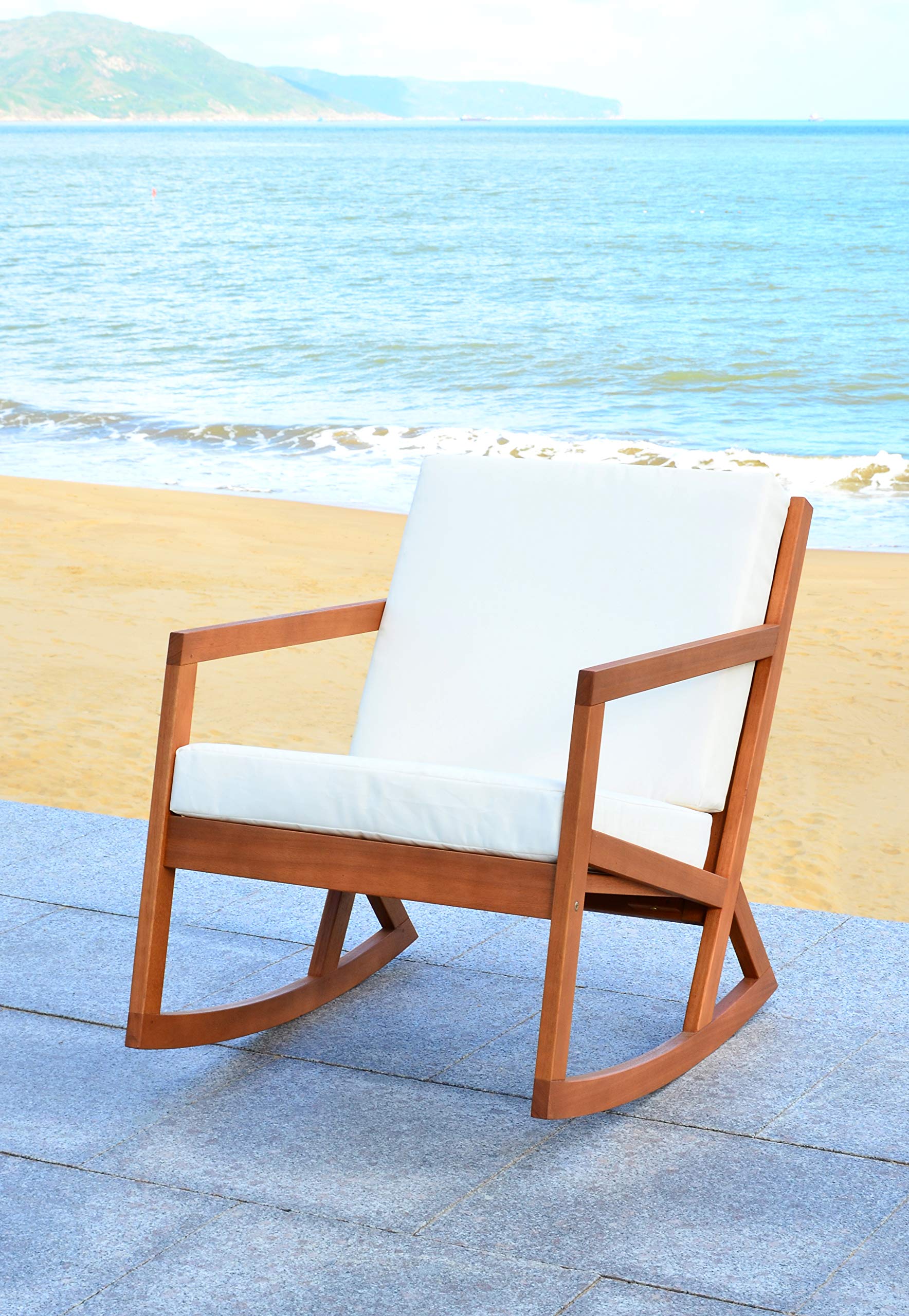 Safavieh Outdoor Rocking Chair and Christopher Knight Home Acacia Wood Side Table