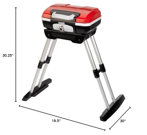 Cuisinart Petit Gourmet Portable Gas Grill (CGG-180) + 4-Piece Folding Grill Tool Set